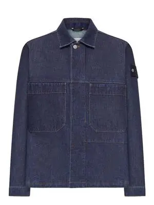Stone Island Denim Outwear With Patch Pockets - Blue