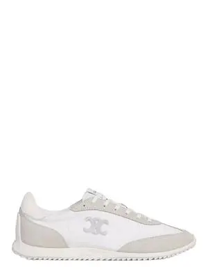 Celine Sneaker Bassa Stringata In Pelle Di Vitello Scamosciata - White