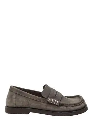 JW Anderson Taupe Suede Loafers - Cream