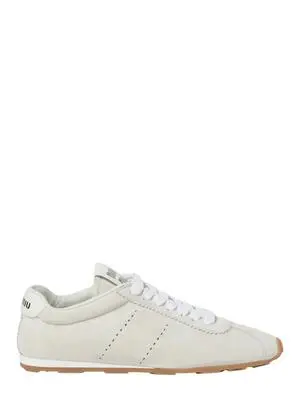 Miu Miu Miu Miu White Plume Sneakers In Suede Women White