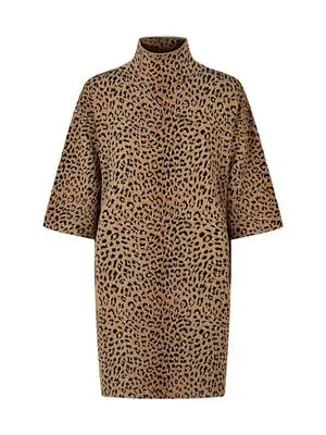 Givenchy Abito Mini In Jacquard Leopardato - Brown