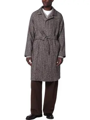 Tagliatore Herringbone Coat - Brown