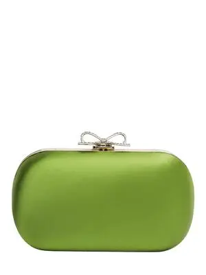 SELF-PORTRAIT Self-Portrait Green Satin Clutch Bag Women