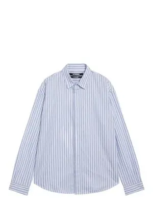 Jacquemus Simon Striped Cotton Shirt - Blue