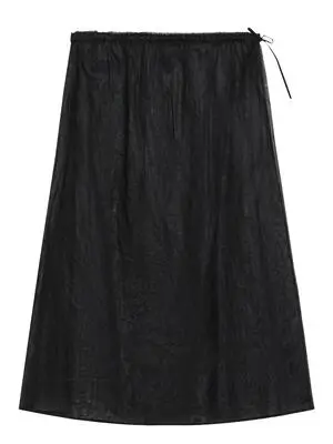 Prada Midi Skirt In Cotton Organdy - Black