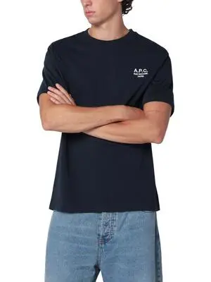A.p.c. Rue Madame T-shirt In Navy Cotton - Blue