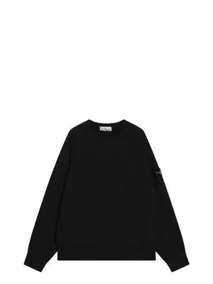 Stone Island Crewneck Sweatshirt In Organic Cotton - Black