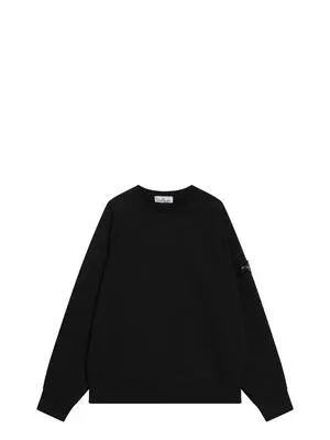 Stone Island Crewneck Sweatshirt In Organic Cotton - Black