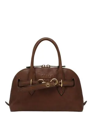 Miu Miu Aventure Oak Bag In Nappa Leather - Brown
