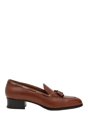 Loro Piana Serge Tassel Honey Leather Loafers - Brown