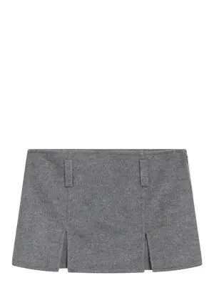 Miu Miu Wool And Cashmere Miniskirt - Gray