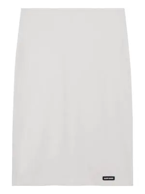Miu Miu Pencil Skirt In Stretch Poplin, Talc - White