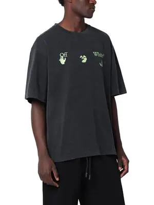 Off-White Vintage T-shirt With Logo Prints - Black