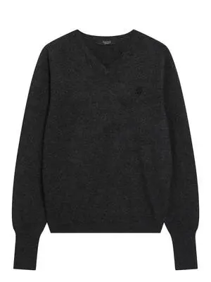 Gucci Dark Grey Cashmere V-neck Sweater - Gray