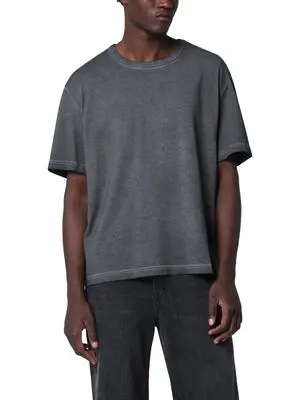 Séfr Washed-effect Mauro Organic Cotton T-shirt - Black