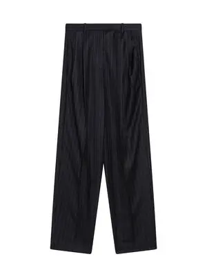 Givenchy Navy Pinstripe Wool Trousers - Blue