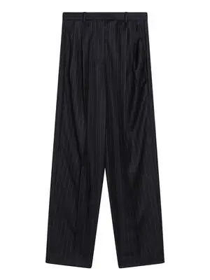 Givenchy Navy Pinstripe Wool Trousers - Blue