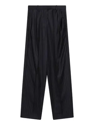 Givenchy Navy Pinstripe Wool Trousers - Blue