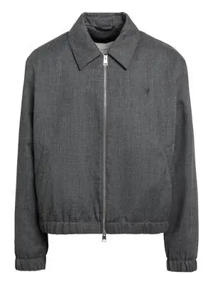AMI Paris Carbon Grey Padded Jacket In Virgin Wool - Gray