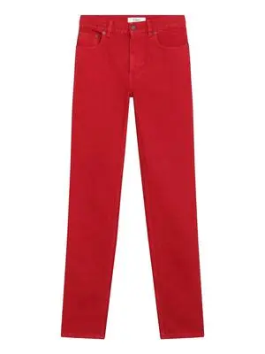 Chloé Berry Cotton Denim Jeans - Red