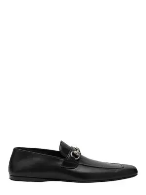 GUCCI Gucci Black Horsebit Leather Moccasin Men