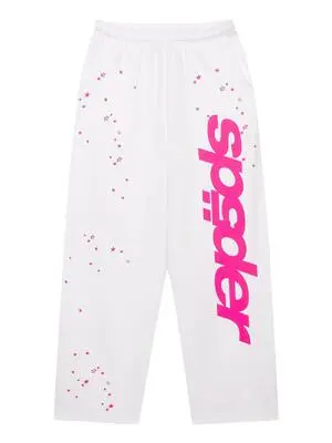 SP5DER Fractured Logo Wide Leg Sweatpant - White