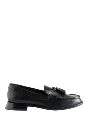 Quince Women's Italian Leather Tassel Loafer Black