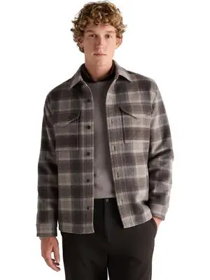 Quince Wool Cashmere Overshirt - Brown Shadowplaid