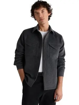 Quince Wool Cashmere Overshirt - Heather Charcoal