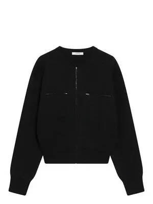 LEMAIRE Charcoal-colored Alpaca Blend Zip-up Sweater - Black