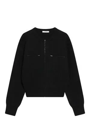 LEMAIRE Lemaire Charcoal-Colored Alpaca Blend Zip-Up Sweater Women Black