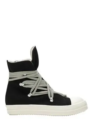 Rick Owens Megalace Sneakers In Denim - Black