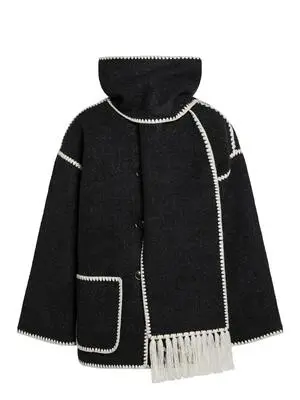 TOTEME Toteme Dark Grey Melange Jacket With Scarf Women Gray