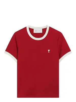 AMI Paris De Cå“ur Ruby Cotton T-shirt - Red