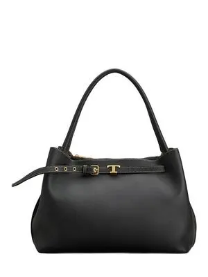 TOD'S Borsa A Mano T Signature In Pelle Piccola - Black