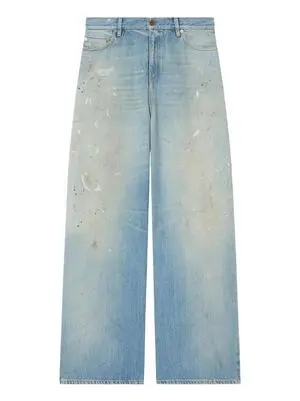 GOLDEN GOOSE Golden Goose Women Jeans In Denim Azzurro Con Logo Ricamato Golden