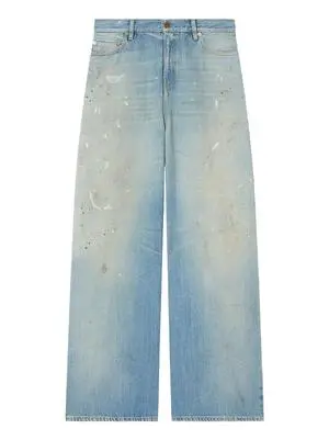 GOLDEN GOOSE Golden Goose Women Jeans In Denim Azzurro Con Logo Ricamato Golden