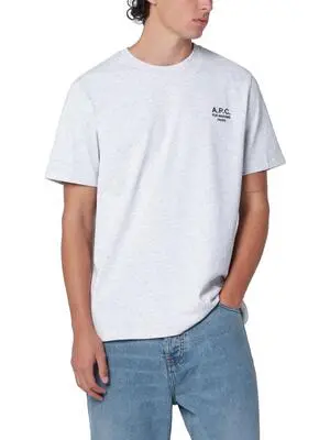 A.p.c. Rue Madame T-shirt In Grey Cotton - Gray