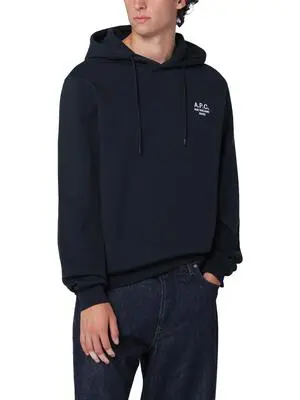 A.p.c. Navy Cotton Hoodie - Blue