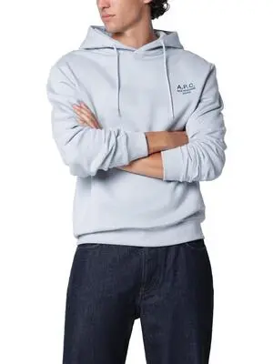 A.p.c. A.P.C. Blue Cotton Hoodie Men Blue