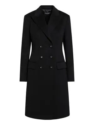 Dolce & Gabbana Double-breasted Coat In Wool - Black