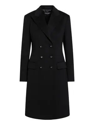 Dolce & Gabbana Double-breasted Coat In Wool - Black