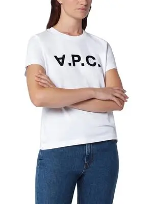 A.p.c. Cotton T-shirt With Embroidery - White