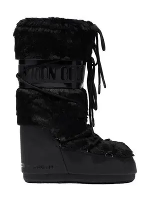 Moon Boot Stivali Icon In Ecopelliccia - Black
