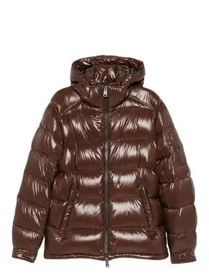 Herno Piumino Effetto Lucido Con Cappuccio - Brown