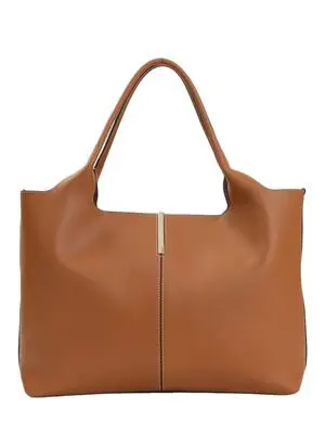 TOD'S Medium-small Leather Shopping Bag - Brown