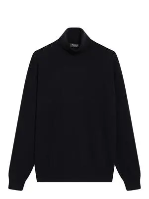 Loro Piana Loro Piana Classic Turtleneck In Navy Blue Baby Cashmere Men Men Blue
