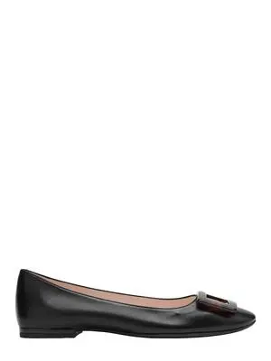ROGER VIVIER U Look Ballet Flats In Leather - Black