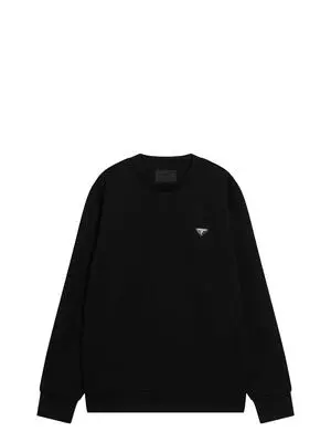Prada Crewneck Sweatshirt In Technical Cotton - Black