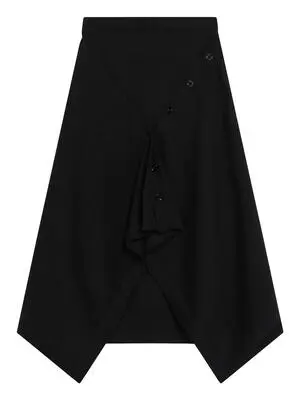LEMAIRE Merino Wool Blend Midi Skirt - Black